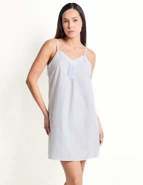 Camisón MAP estampado a rayas de algodón